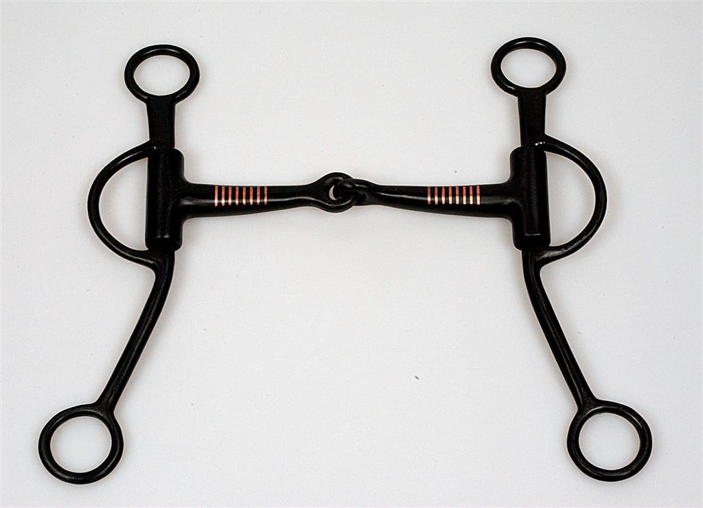 Shanked Snaffle Bit - Black Steel